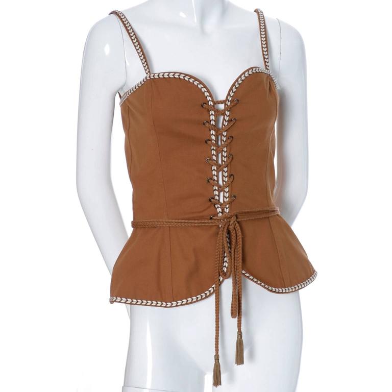Rare YSL Rive Gauche Vintage Saint Laurent Corset Bustier Lace Front ...