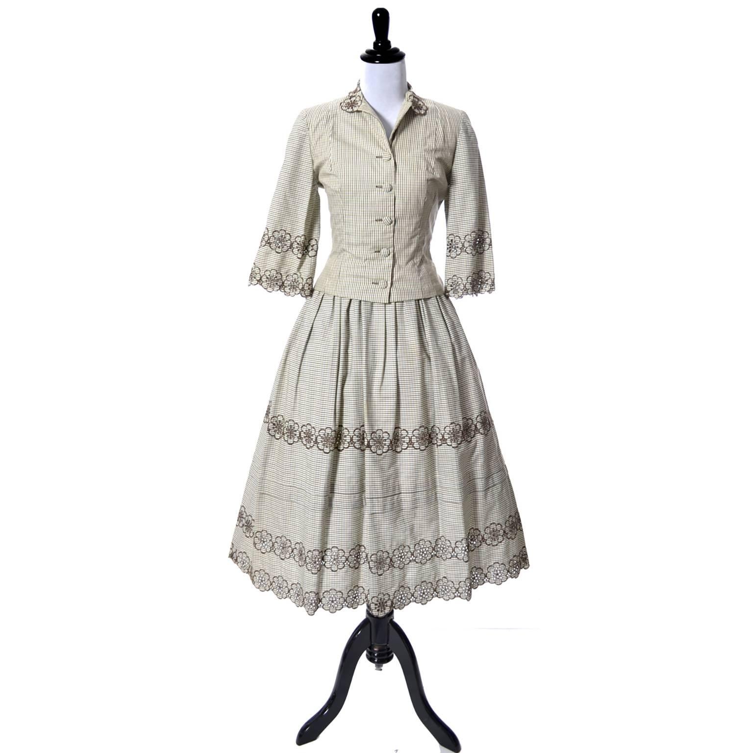 Tina Leser Early 1950's Vintage Dress Jacket 2 Pc Outfit Rare Foreman ...