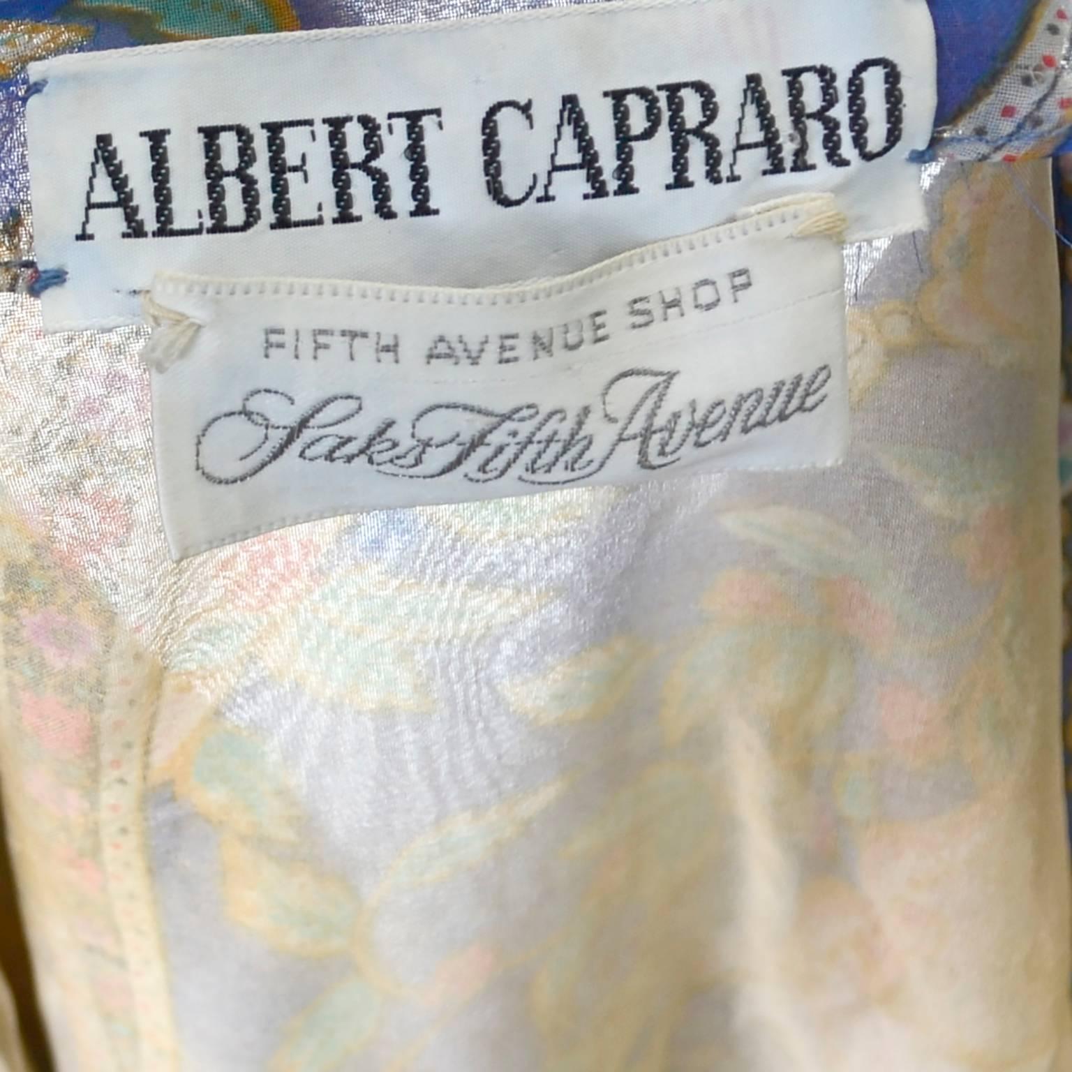 Romantic Sheer 1970s Albert Capraro Vintage Dress Side Slits at 1stDibs | albert capraro dress