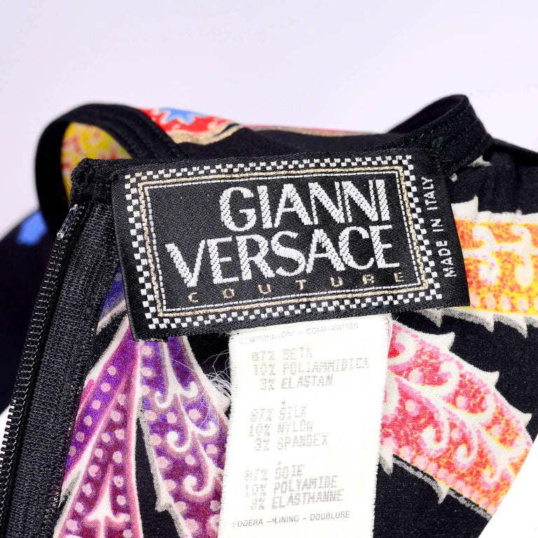 Vintage 1990s Gianni Versace Floral Silk Dress Runway A / W 1993 - 1994 ...