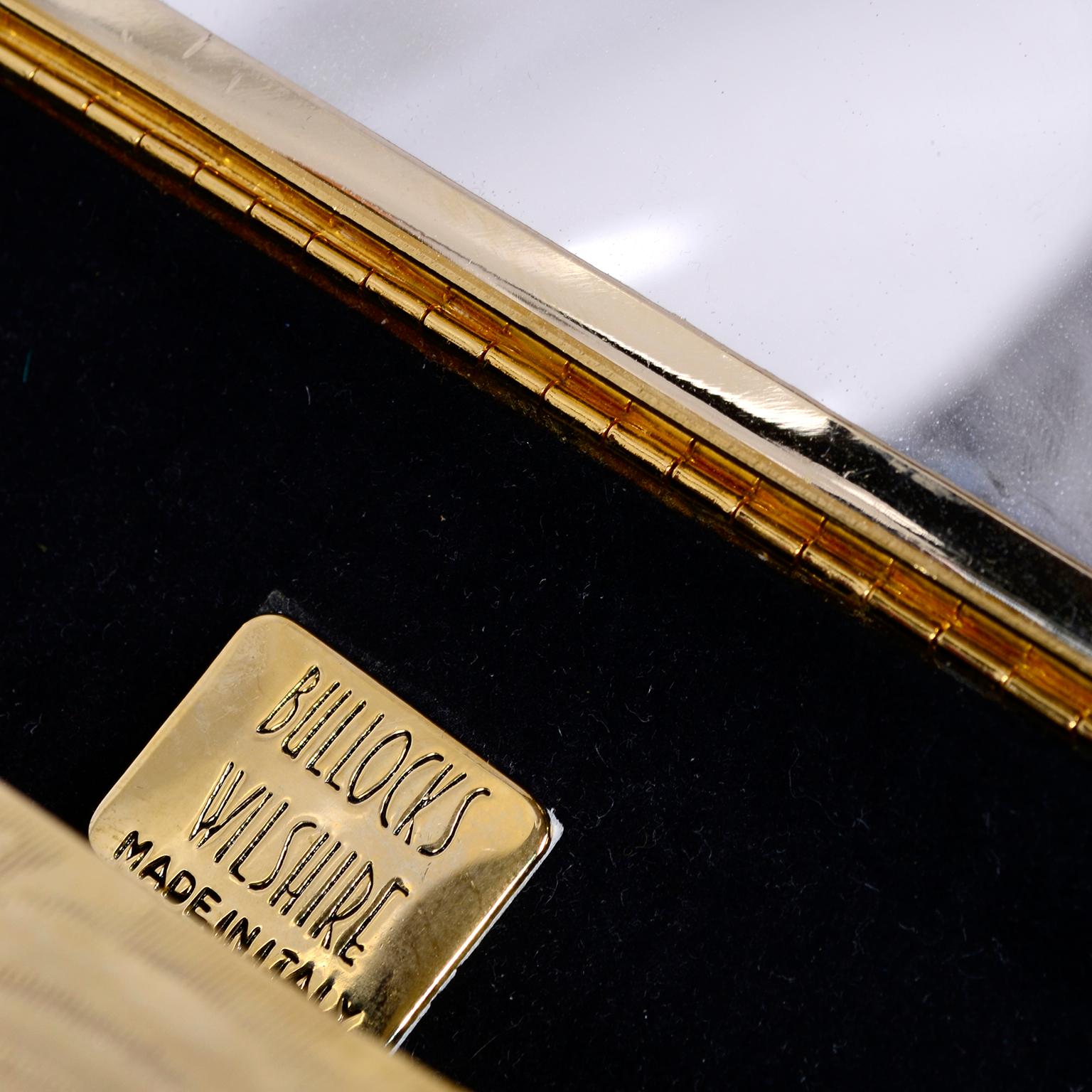 1970s Vintage Handbag Bullocks Wilshire Gold Metal Minaudière Evening ...