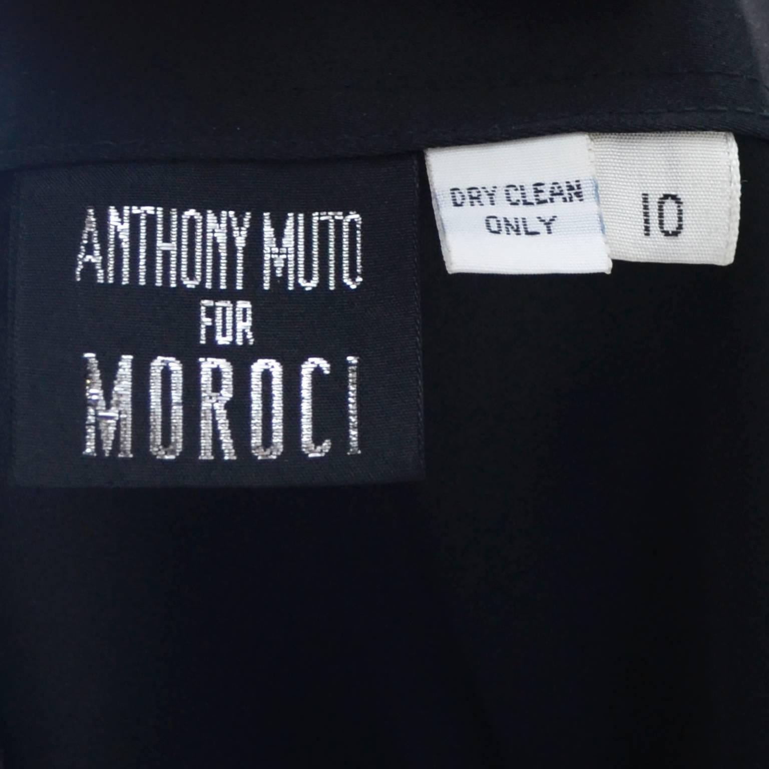 Anthony Muto For Moroci Black Satin Vintage Skirt Evening Size 10 For ...