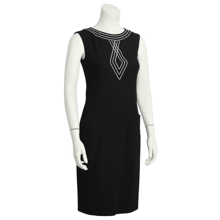 1970's Louis Feraud Black Set with White Embroidery at 1stDibs | louis ...