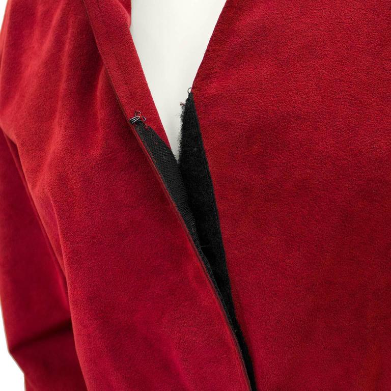 1970's Halston Red Ultra Suede Gown at 1stDibs | halston ultrasuede dress
