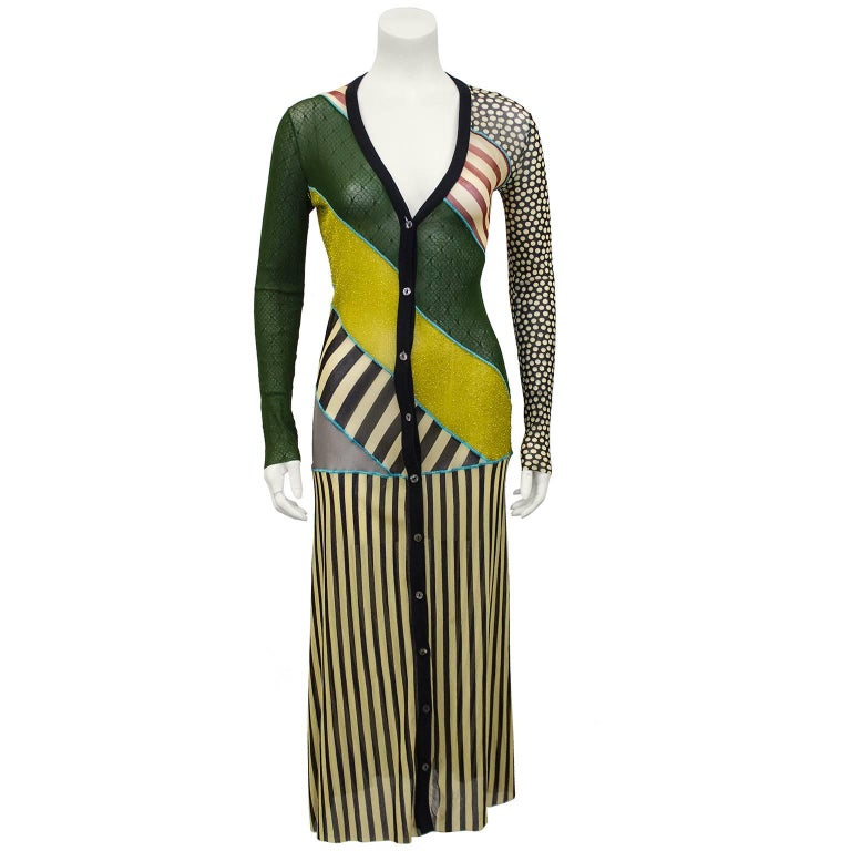 Early 2000s Jean Paul Gaultier Mixed Print and Fabric Duster Cardigan ...