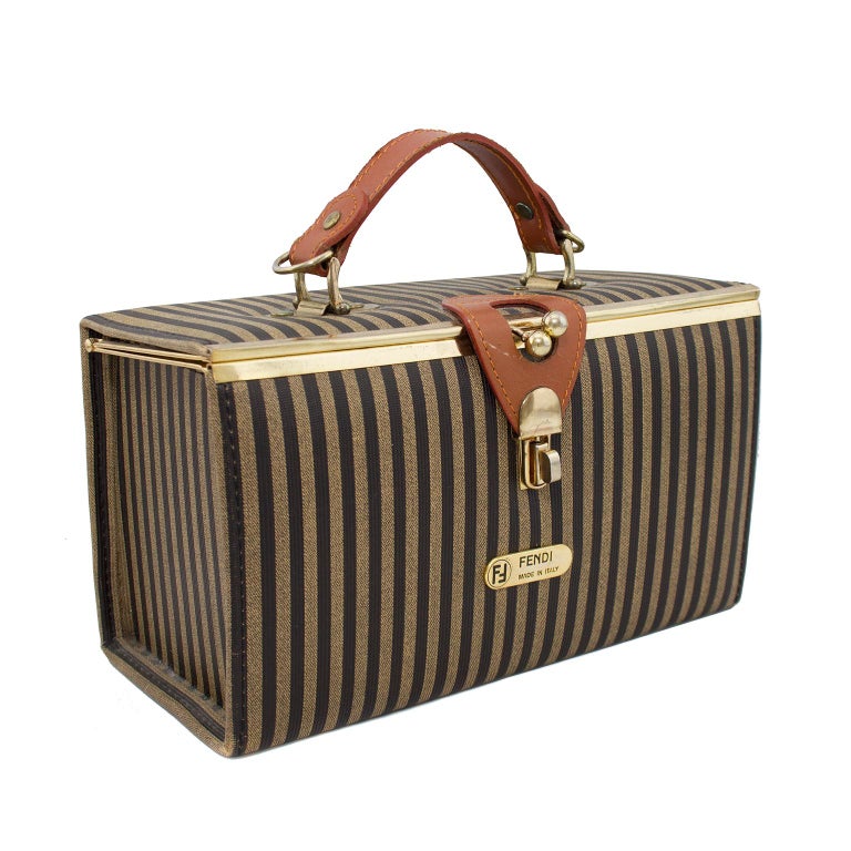 Fendi Zucca Stripe Box Train Bag at 1stDibs | fendi box bag