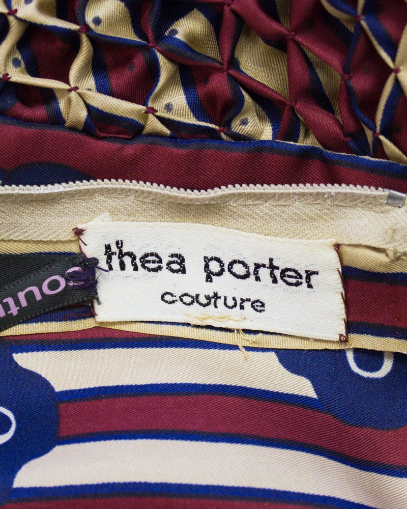 1970s Thea Porter Bohemian Brit Silk Long Dress at 1stDibs