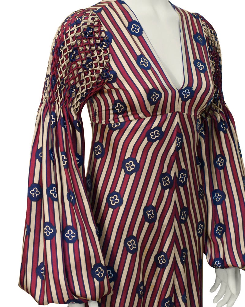 1970s Thea Porter Bohemian Brit Silk Long Dress at 1stDibs