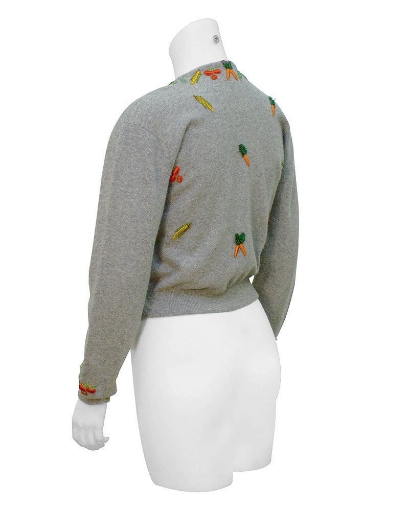 1950's Gould's Grey Cashmere Cardigan at 1stDibs