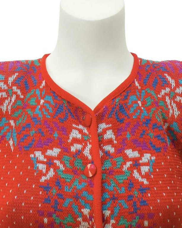 1980's Yves Saint Laurent YSL Red Knit Cardigan at 1stDibs