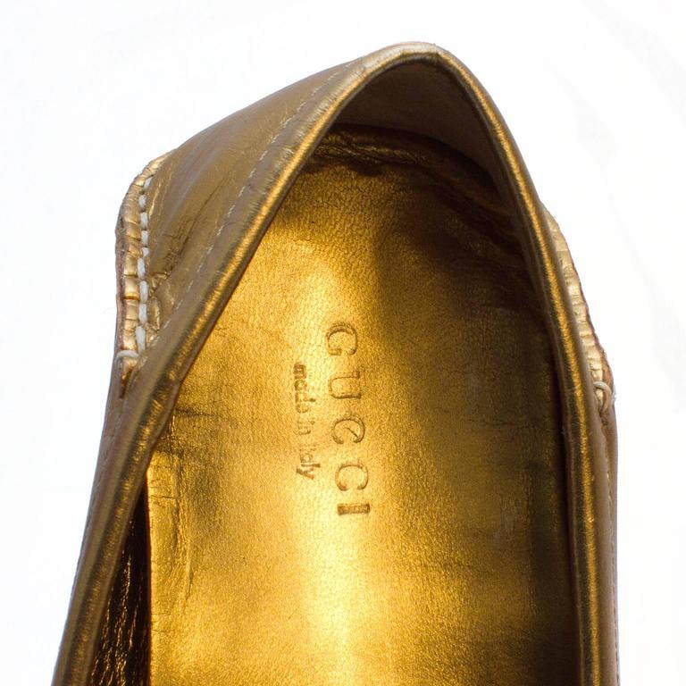 Gucci 2000s Gold Loafers with Bamboo at 1stDibs | 2000s gucci