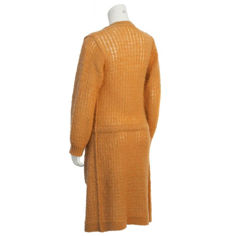 1980's Sonia Rykiel Oversized Peach Hand Knit Cardigan at 1stDibs