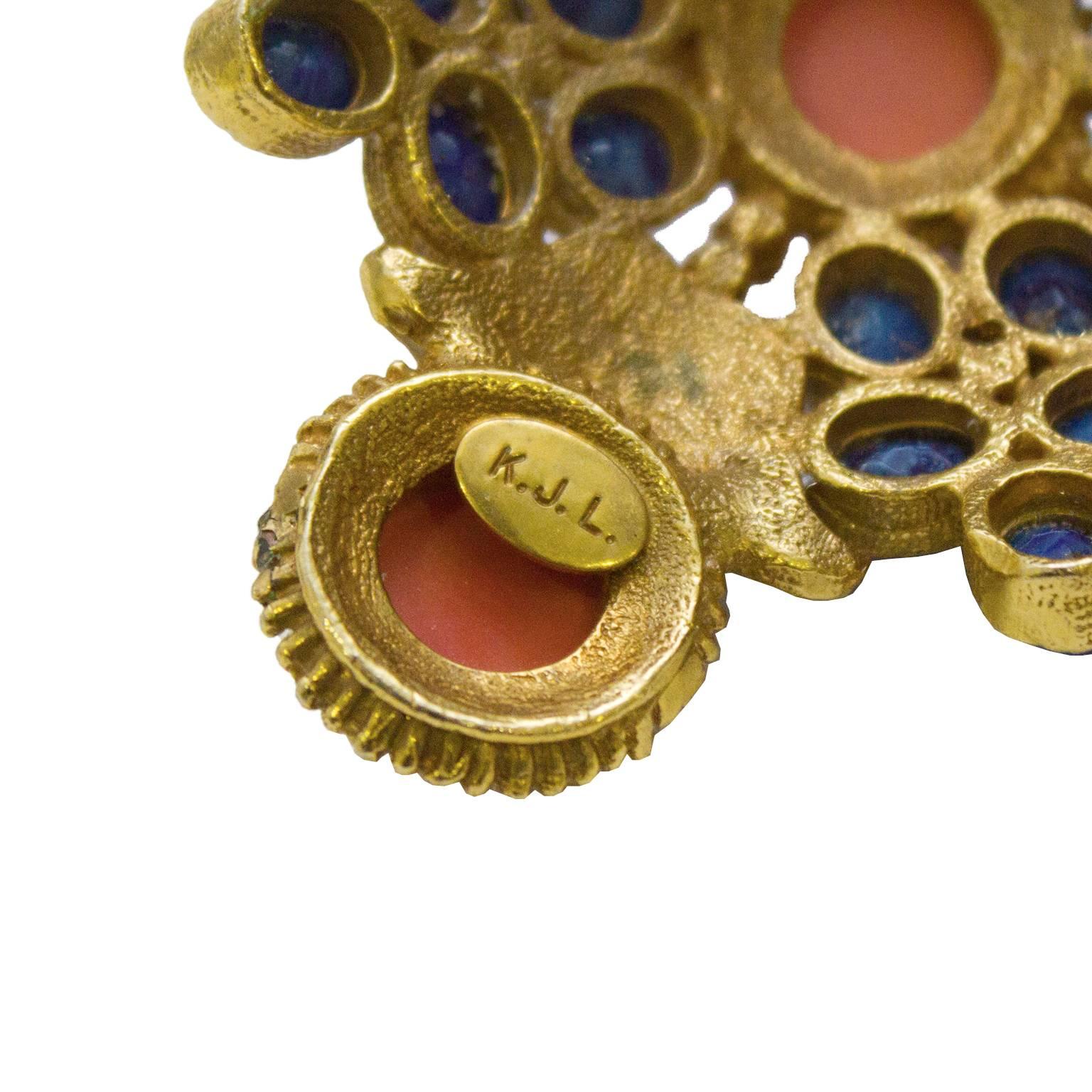 Vintage Kenneth Jay Lane Cross style pin at 1stDibs