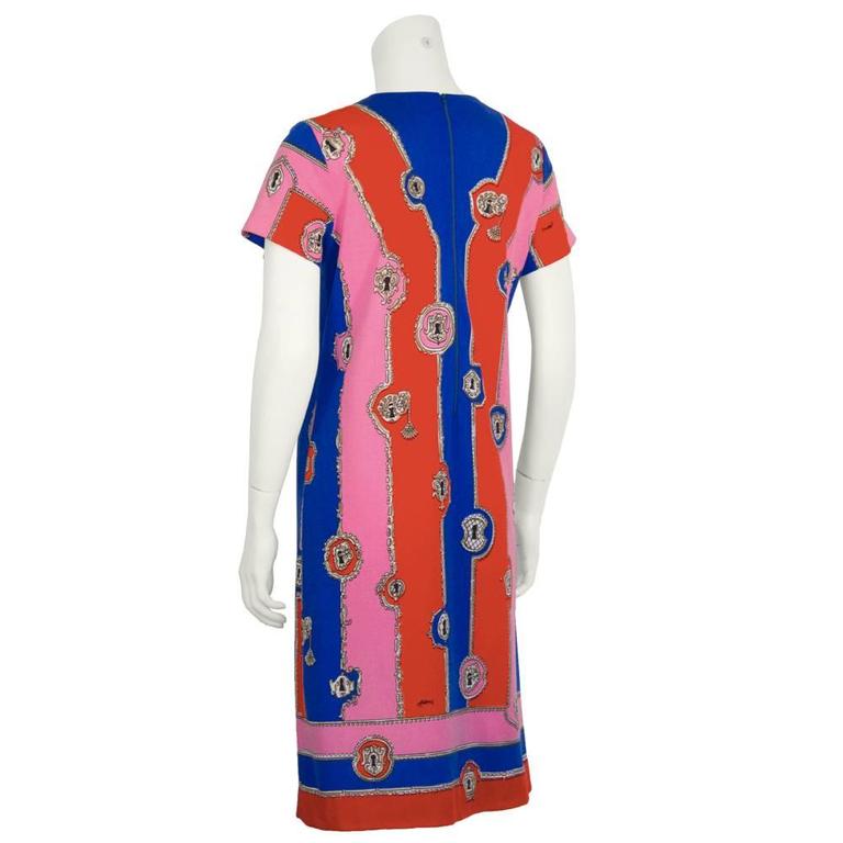 1970's Artemis Lock and Key Pattern Mini Dress For Sale at 1stDibs ...