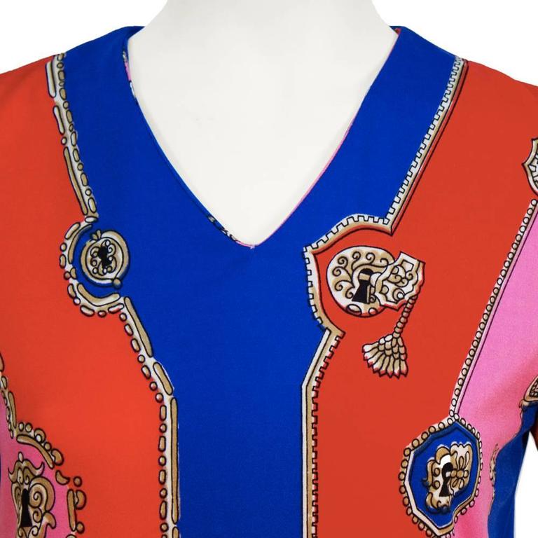 1970's Artemis Lock and Key Pattern Mini Dress For Sale at 1stDibs ...