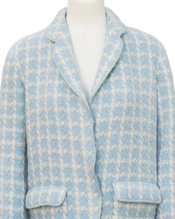 1996 Chanel Baby Blue Houndstooth Jacket at 1stDibs | baby blue jacket