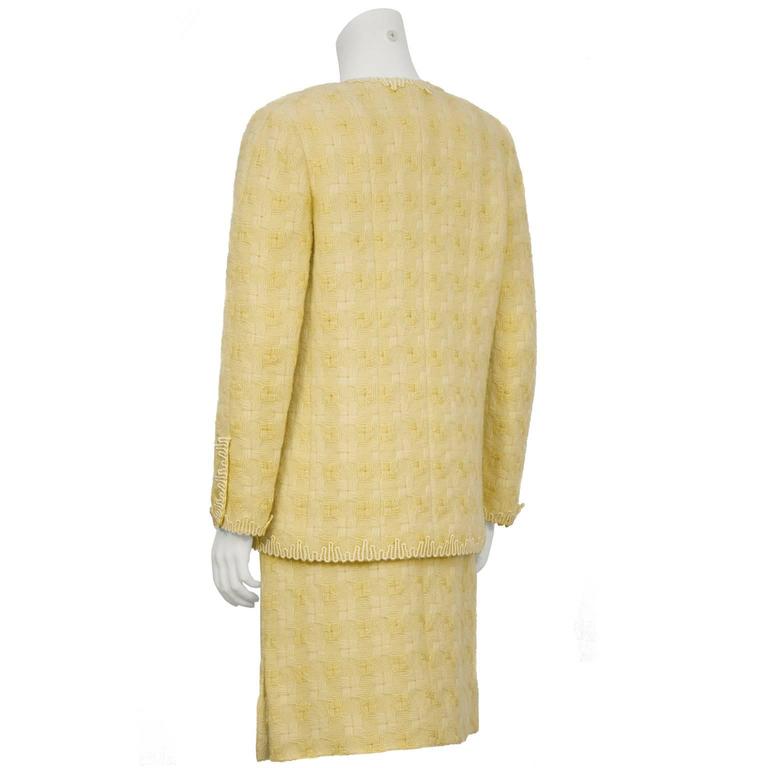 1970’s Chanel Yellow Boucle Jacket with Rickrack Trim at 1stDibs