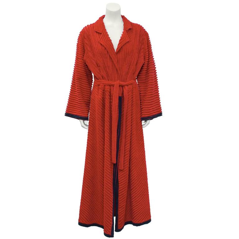 1950's Red Chenille Robe With Peacock at 1stDibs | chenille robe with ...