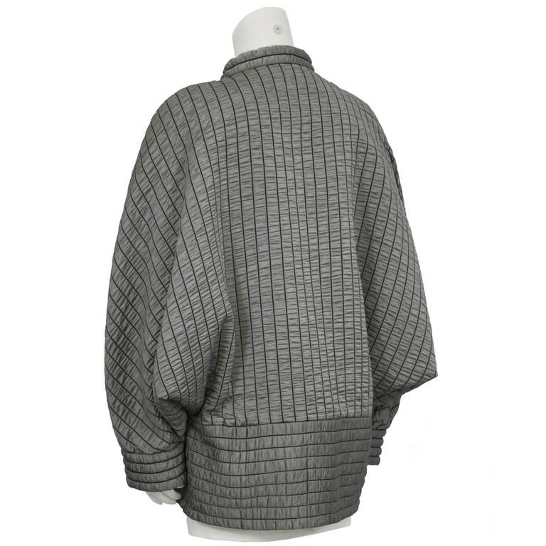 1980's Laura Biagiotti Batwing Gray Quilted Jacket at 1stDibs