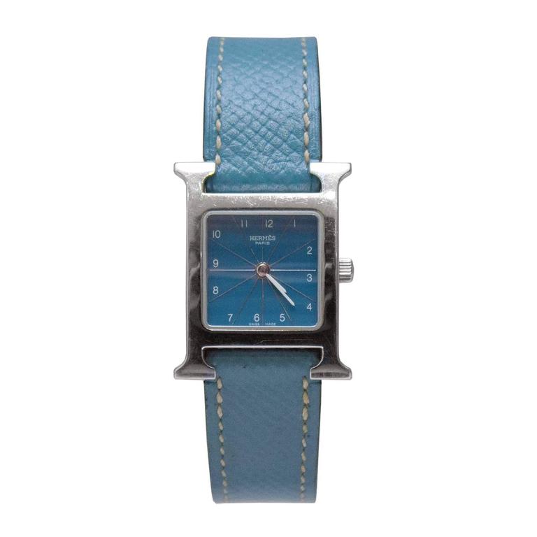 2001 Hermes Heure H Watch With Blue Strap at 1stDibs
