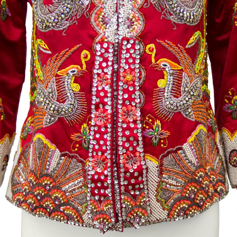Dynasty Red Dragon and Phoenix Beaded Jacket, 1960s at 1stDibs | red ...