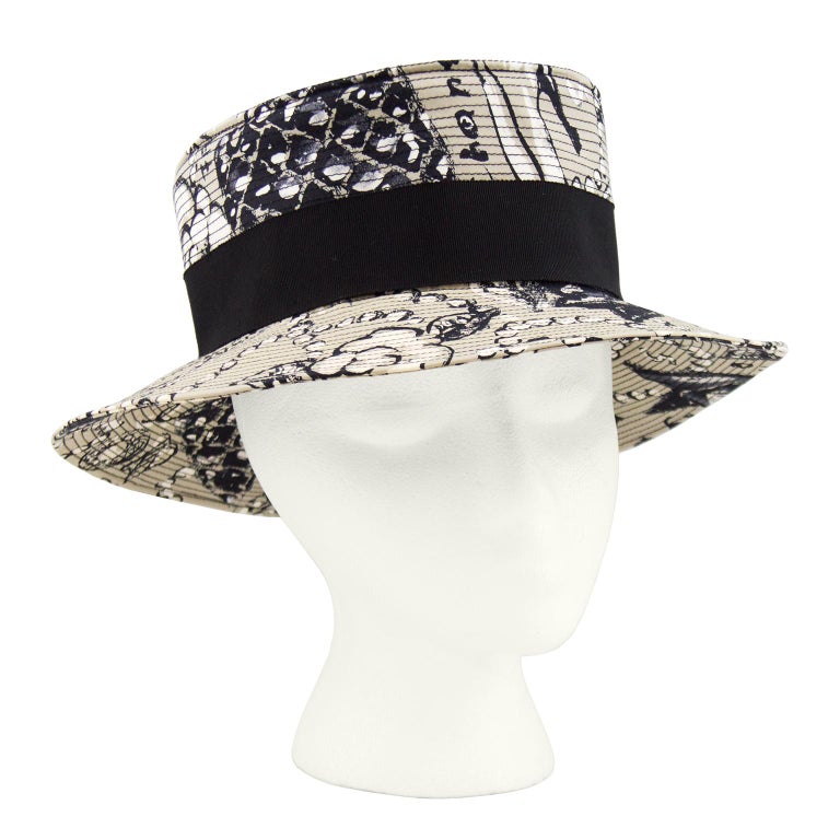 Chanel 2000's Cotton Bucket Hat with Camelias at 1stDibs | chanel ...