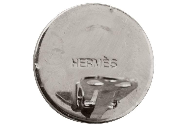 1980's Hermes SIlver Earrings with Buckle Detail at 1stDibs