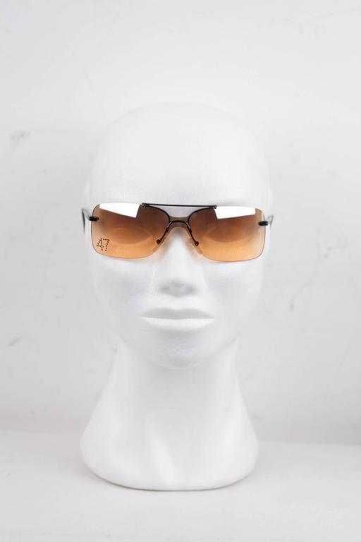 CHRISTIAN DIOR Rimless SUNGLASSES DIOR 47 90C Orange One Piece Lens ...