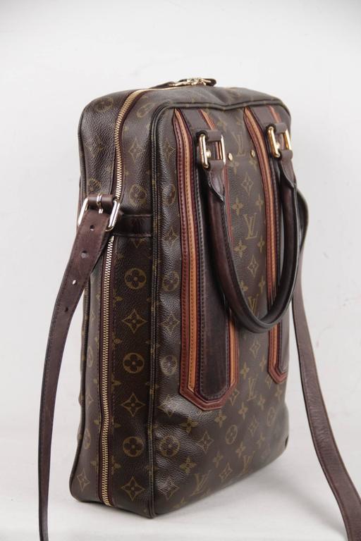 LOUIS VUITTON Brown Monogram Canvas BEQUIA Vertical Bag TOTE Handbag w ...