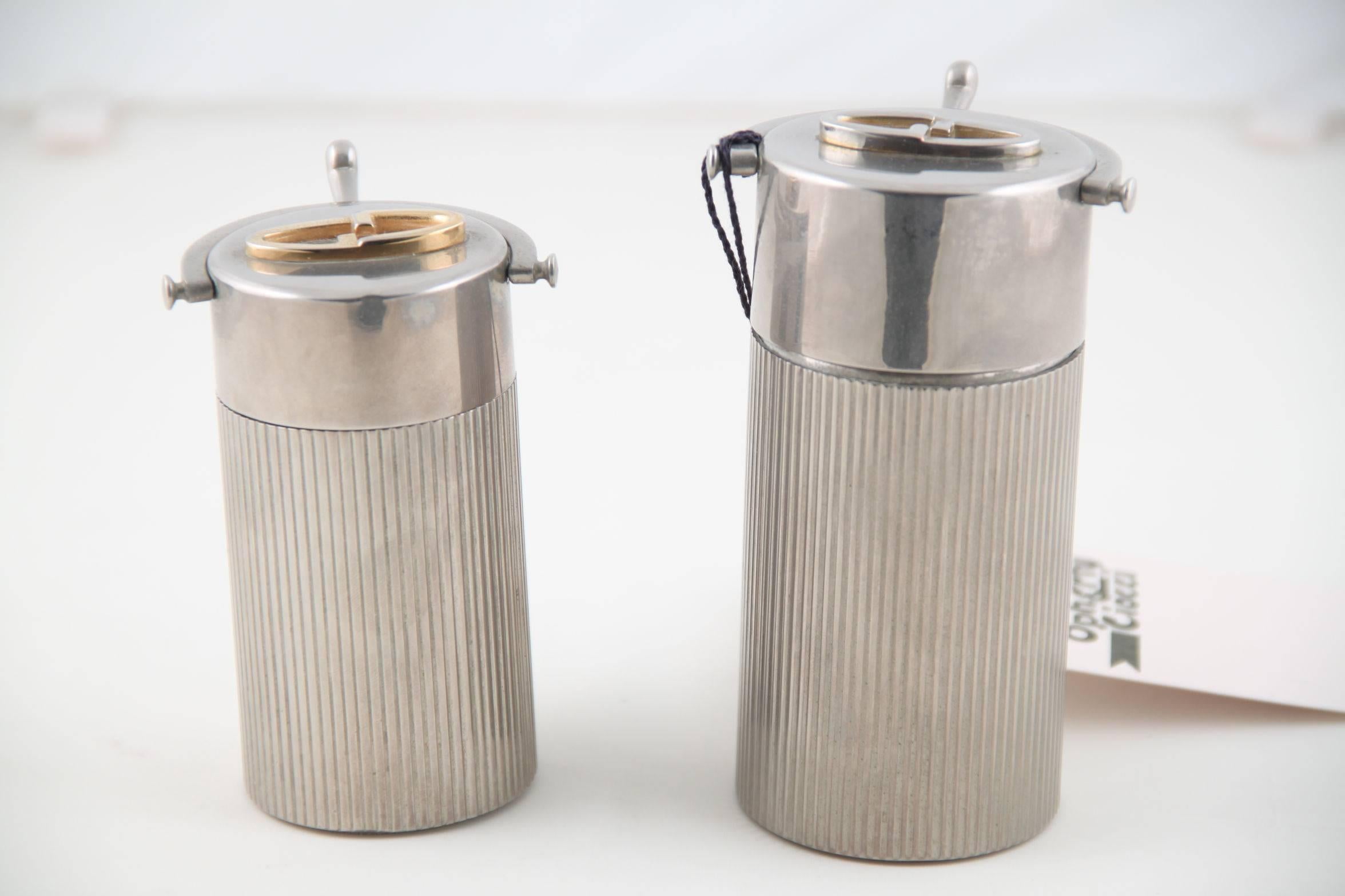 GUCCI Italian VINTAGE Silver metal TABLE LIGHTER and CIGARETTE CASE Set ...