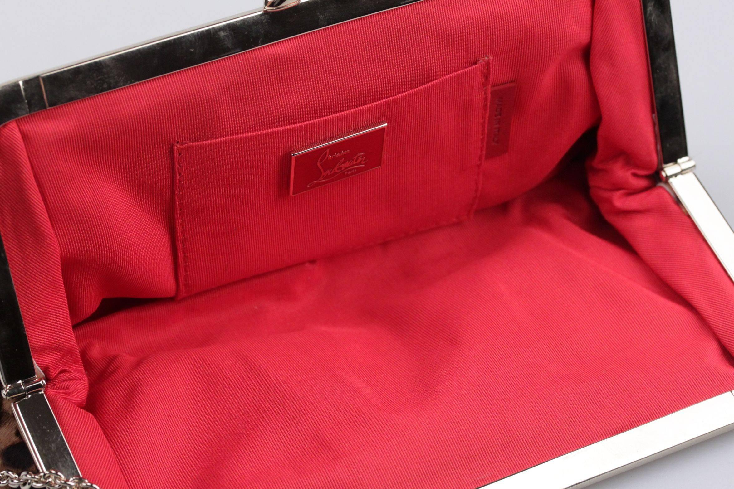 CHRISTIAN LOUBOUTIN Leopard Pony Hair LOUBI LULA Bag CLUTCH Handbag at ...