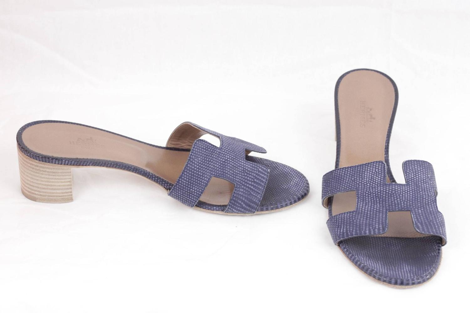 HERMES PARIS Light Blue OASIS SANDALS Shoes SLIDES Size 36 w/ BOX at ...