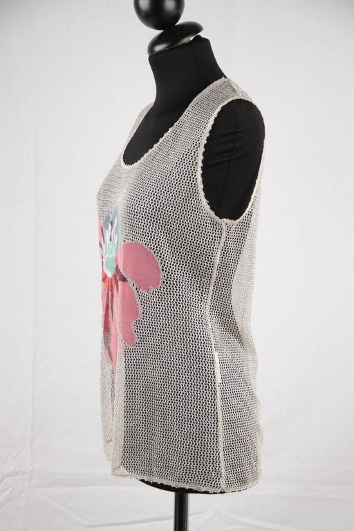 MISSONI Gold Tone Mesh Flower Intarsia SHEER TANK TOP Size 44 For Sale ...