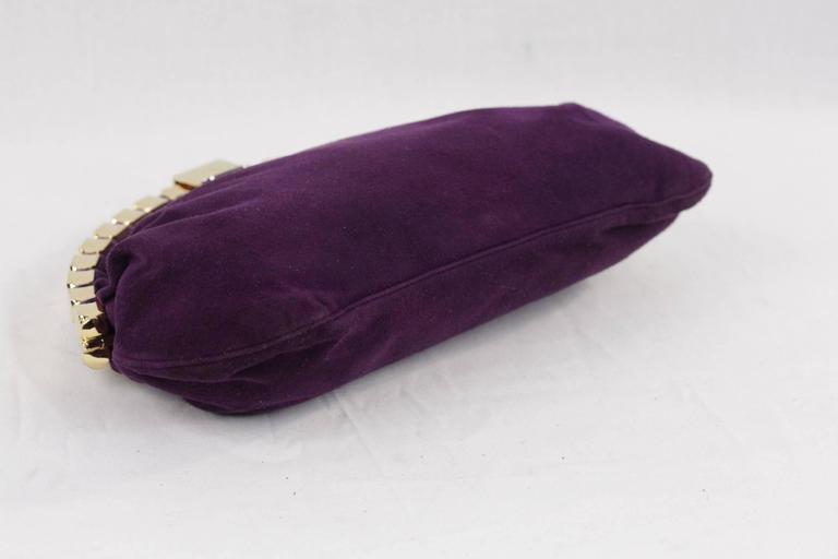 ANDREA PFISTER Vintage Purple Suede CLUTCH Handbag BAG w/ SHOULDER ...