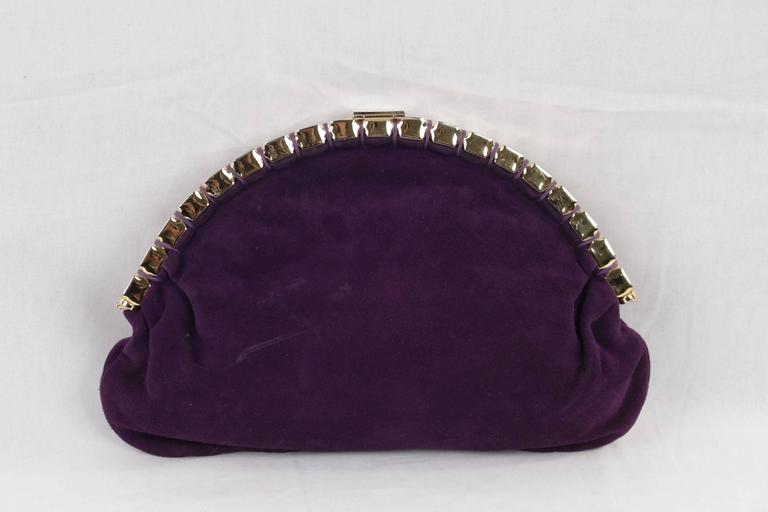 ANDREA PFISTER Vintage Purple Suede CLUTCH Handbag BAG w/ SHOULDER ...