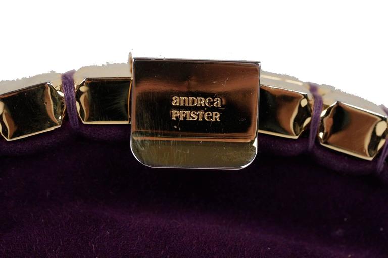 ANDREA PFISTER Vintage Purple Suede CLUTCH Handbag BAG w/ SHOULDER ...