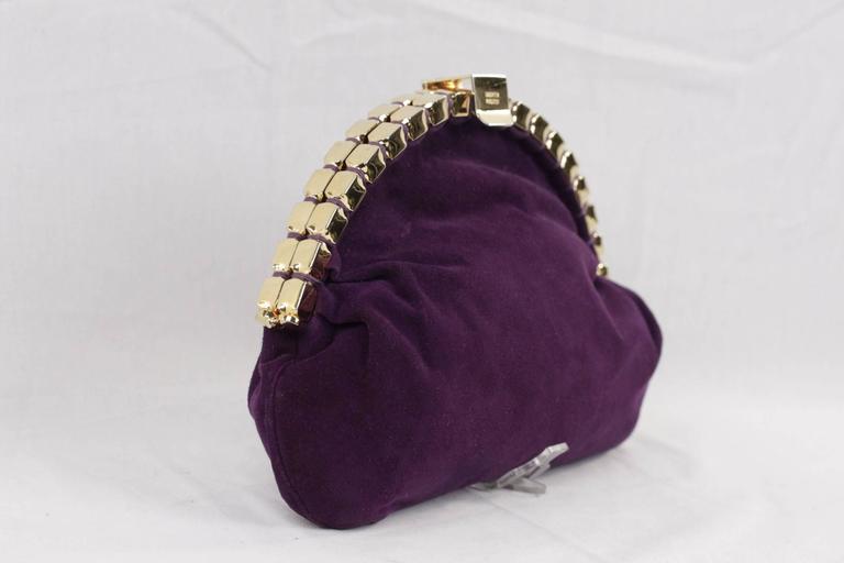 ANDREA PFISTER Vintage Purple Suede CLUTCH Handbag BAG w/ SHOULDER ...