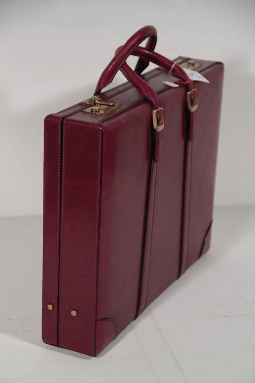 GUCCI VINTAGE Burgundy Leather HARD SIDE BRIEFCASE Work Bag HANDBAG at ...