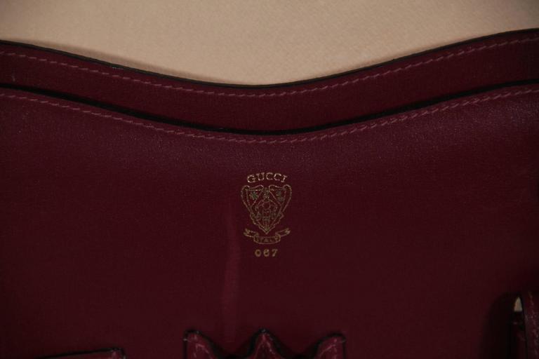 GUCCI VINTAGE Burgundy Leather HARD SIDE BRIEFCASE Work Bag HANDBAG at ...