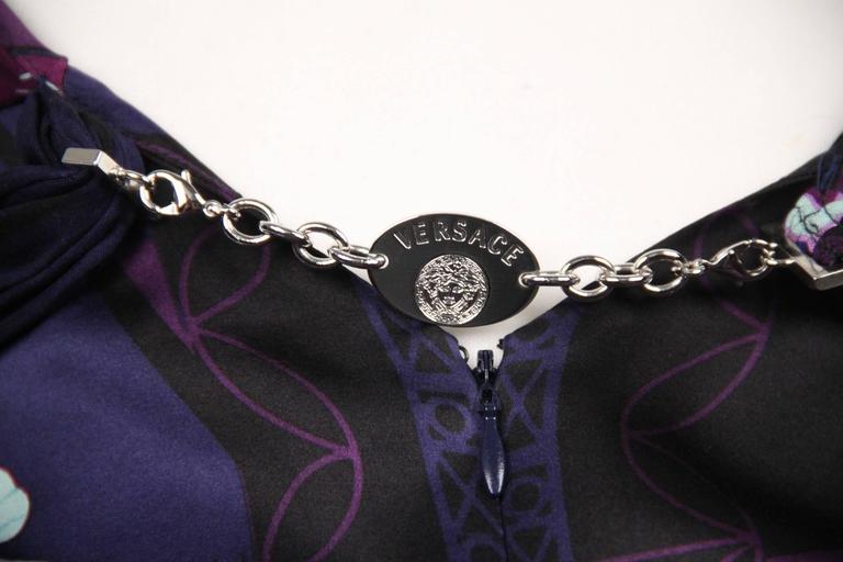 VERSACE Blue Silk TOP and Satin PANTS Trousers SET Size 40-42 For Sale ...