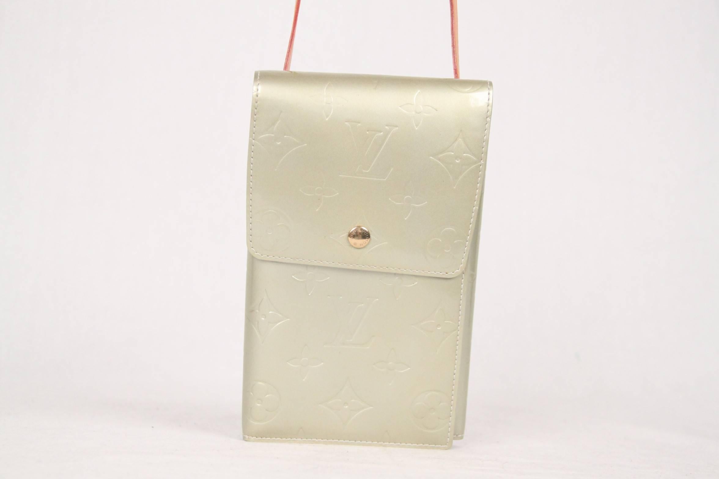 LOUIS VUITTON Gold Green MONOGRAM VERNIS Leather WALKER Wallet at ...