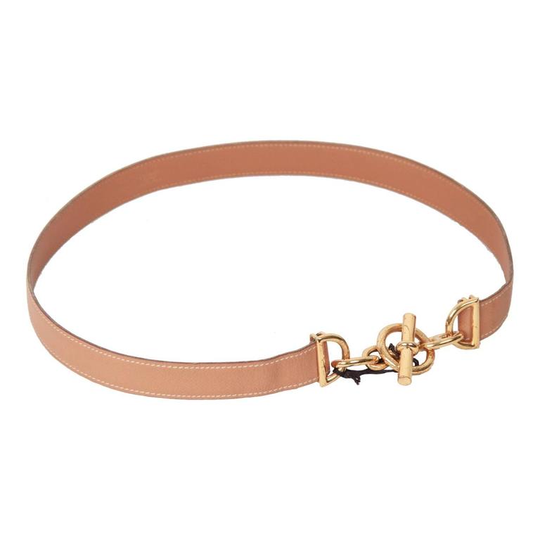 HERMES Tan Leather TOGGLE BELT Chain D'Ancre SIZE 70 For Sale at ...