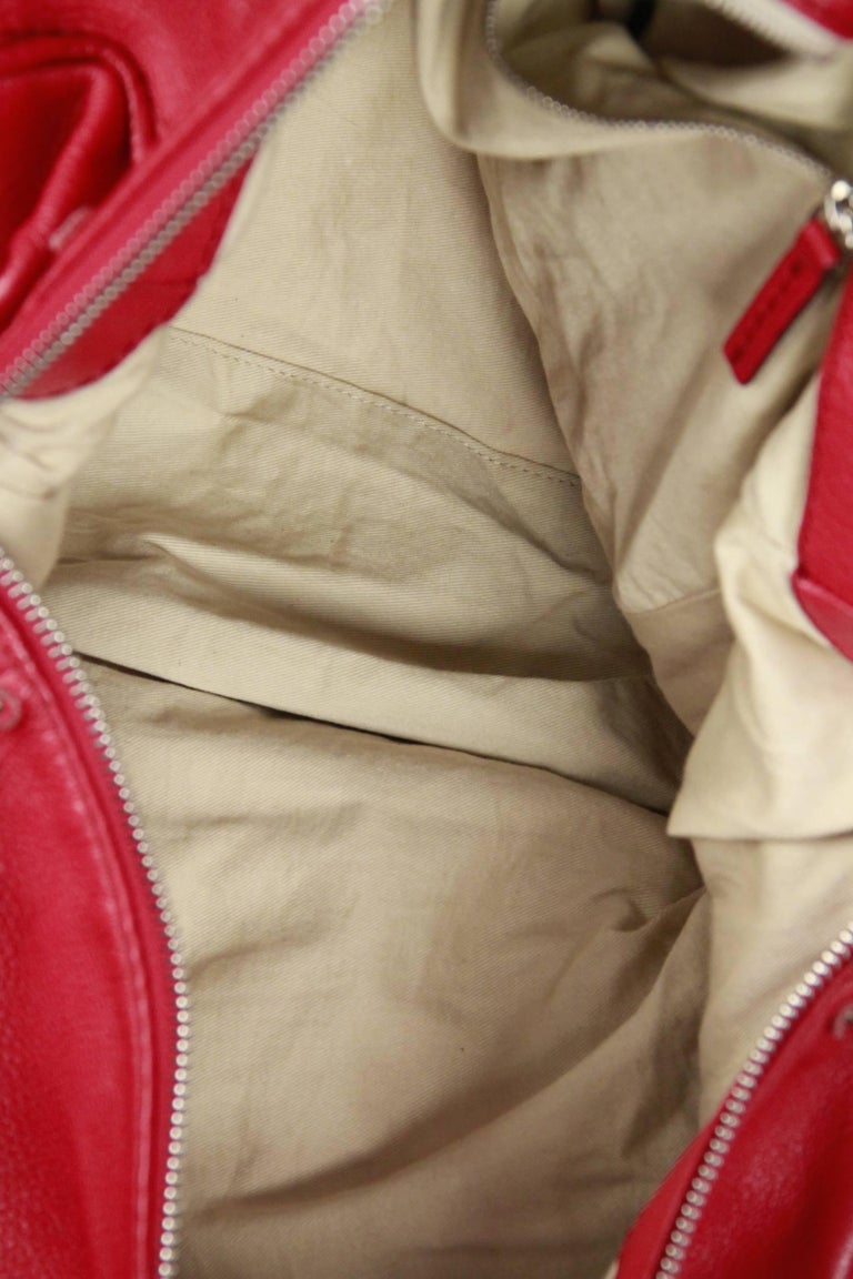 CHLOE Red Leather FRONT POCKET PADDINGTON Tote For Sale at 1stDibs ...