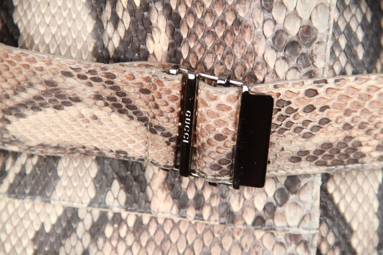 GUCCI Beige PYTHON Leather TRENCH COAT Size 40 at 1stDibs | python coat ...