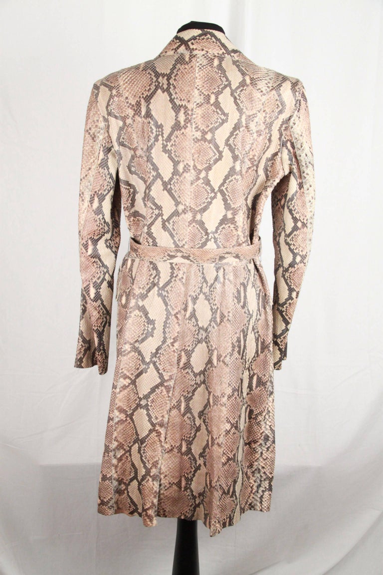 GUCCI Beige PYTHON Leather TRENCH COAT Size 40 at 1stDibs | python coat ...