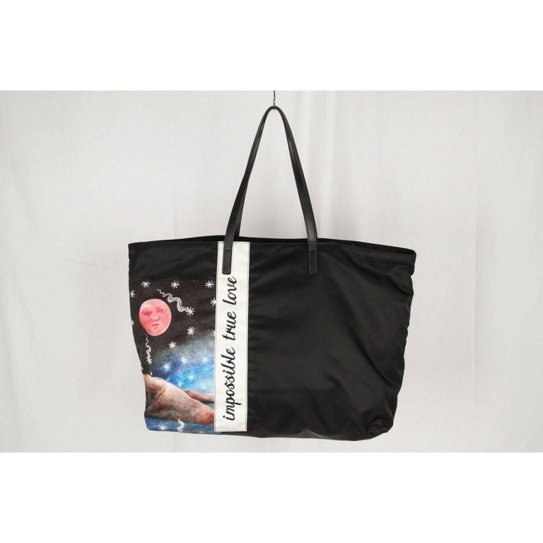 Prada Black Tessuto Collage Impossible True Love Large Tote, 1BG070 For ...