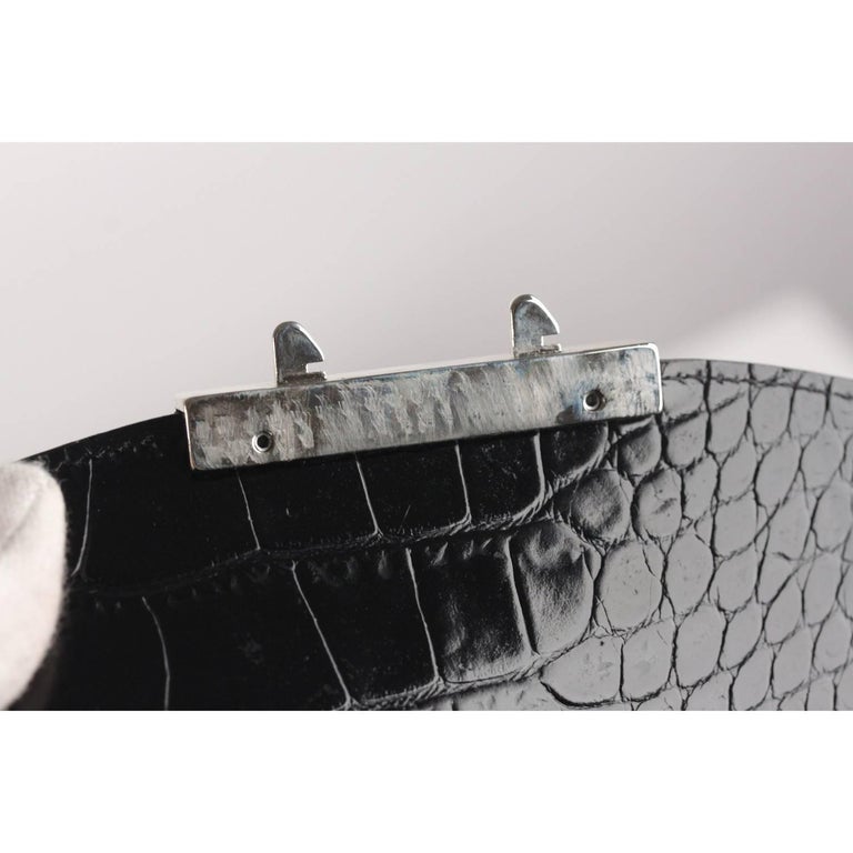 VERSACE Black Embossed Leather Cylinder Box Bag with Studs For Sale at ...