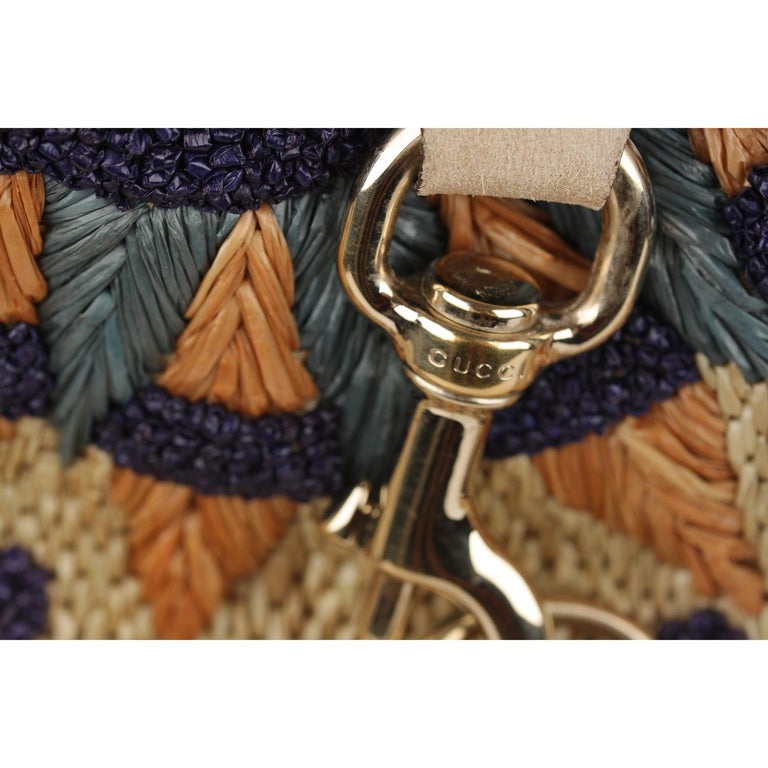 Gucci Beige Raffia Flowers Jackie O Bouvier Hobo Bag For Sale at 1stDibs