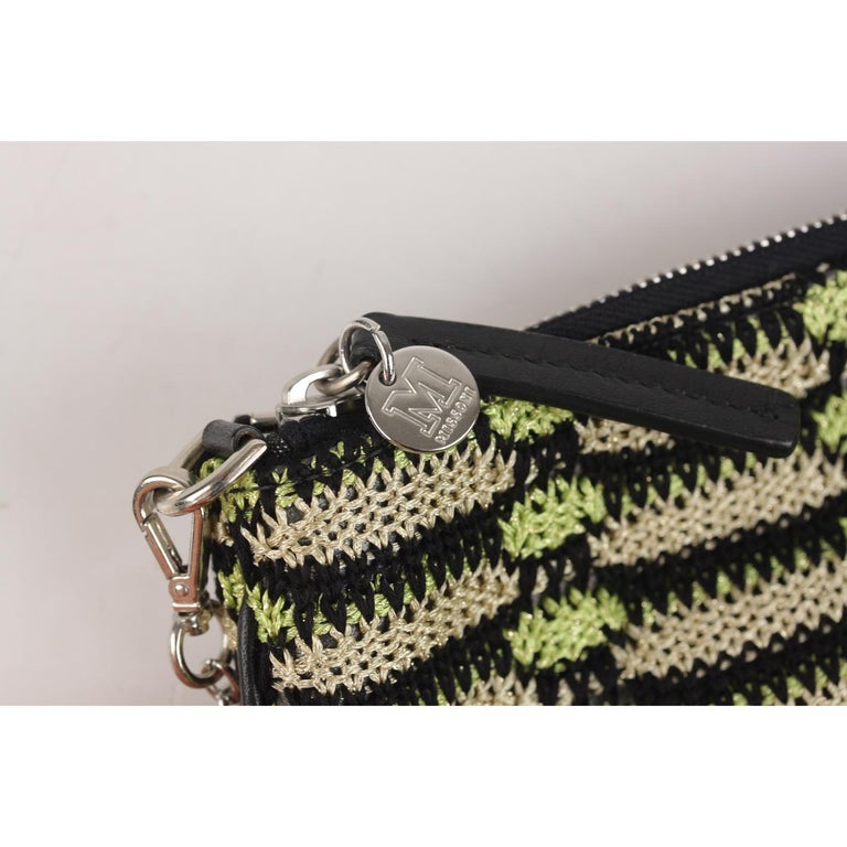 M Missoni Metallic Crochet Knit Clutch Shoulder Bag with Chain For Sale ...