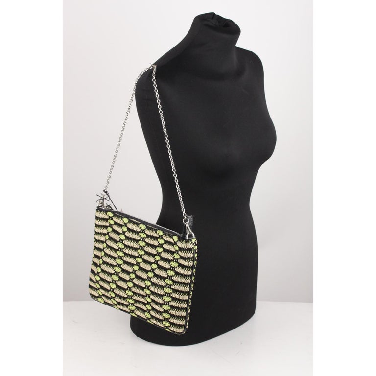 M Missoni Metallic Crochet Knit Clutch Shoulder Bag with Chain For Sale ...